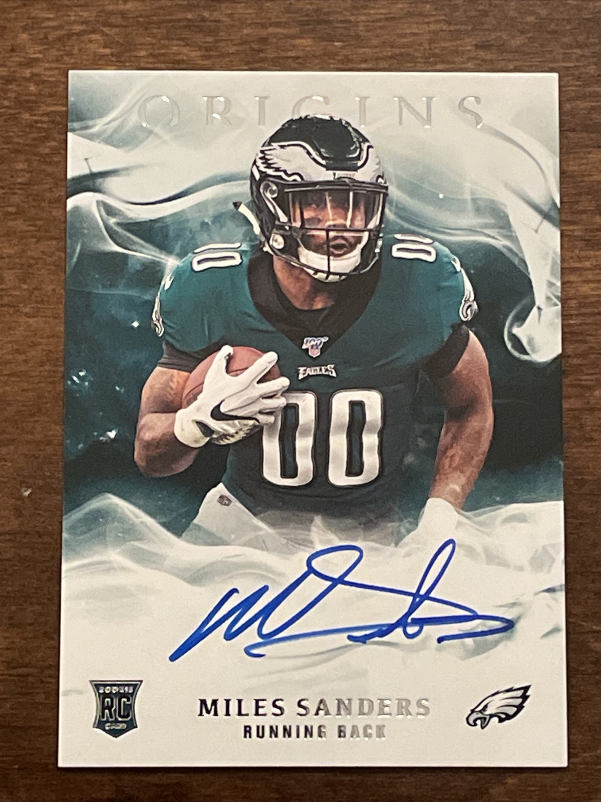 2019 Origins Miles Sanders Rookie RC On Card Auto Philadelphia Eagles # ...