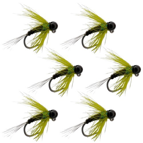 6 Pc - Olive Flash Soft Hackle Frenchie Size #14 - Euro Nymph Fly ...