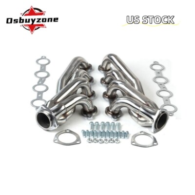 Shorty Exhaust Headers Polished for Chevy LS1 LS2 LS3 LS6 LS7 Chevelle ...