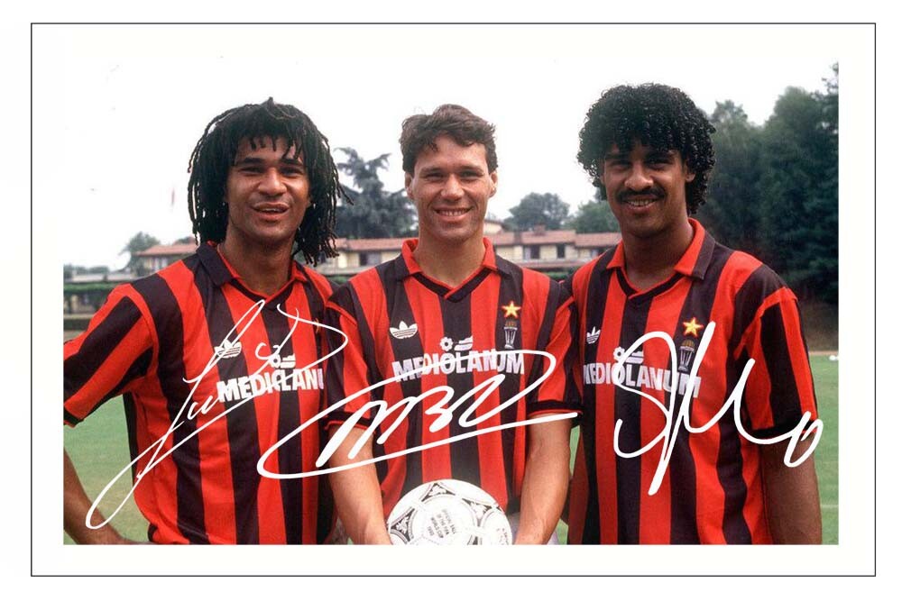 VAN BASTEN GULLIT & RIJKAARD Signed Autograph PHOTO Signature Print AC ...