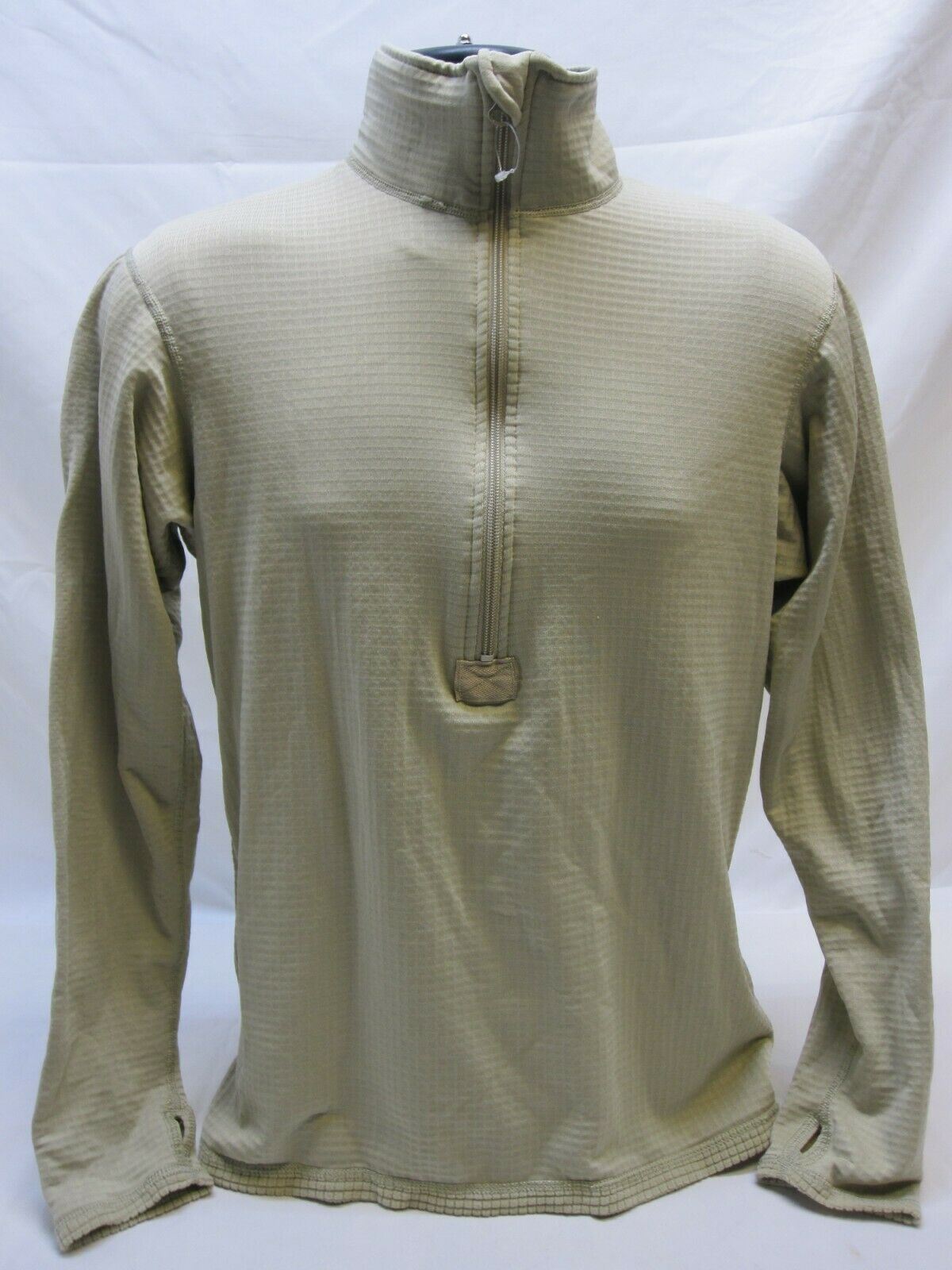 USED MILITARY DESERT TAN GRID POLAR FLEECE WAFFLE TOP… - Gem