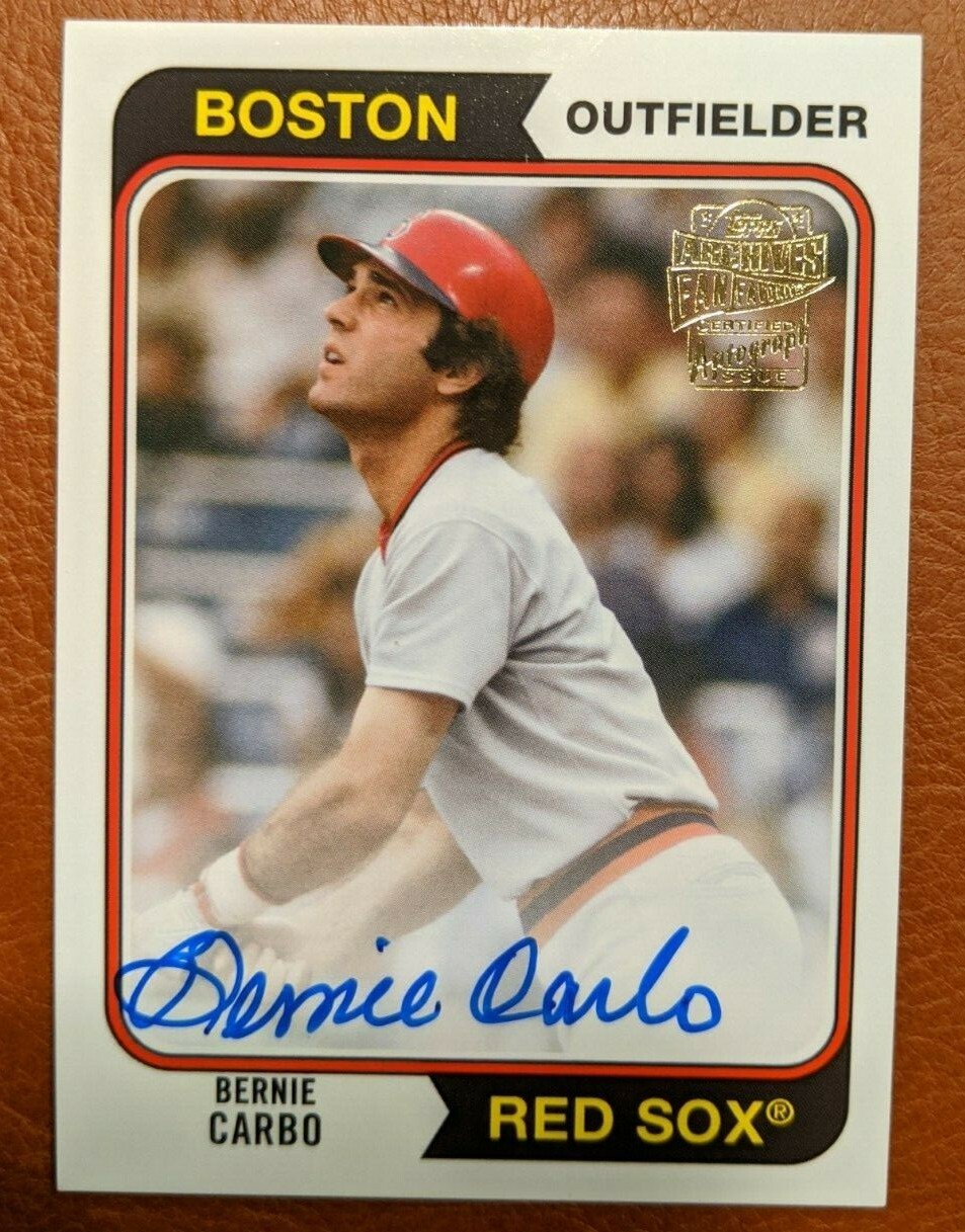 2020 Topps Archives BERNIE CARBO Fan Favorites Auto Autograph Red Sox ...