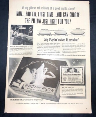 Life Magazine Ad PLAYTEX SUPERFOAM PILLOW 1952 AD | eBay