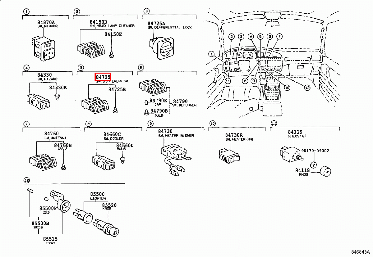 Genuine Toyota LandCruiser 80 Series HZJ HDJ FZJ FJ Centre Diff Lock ...