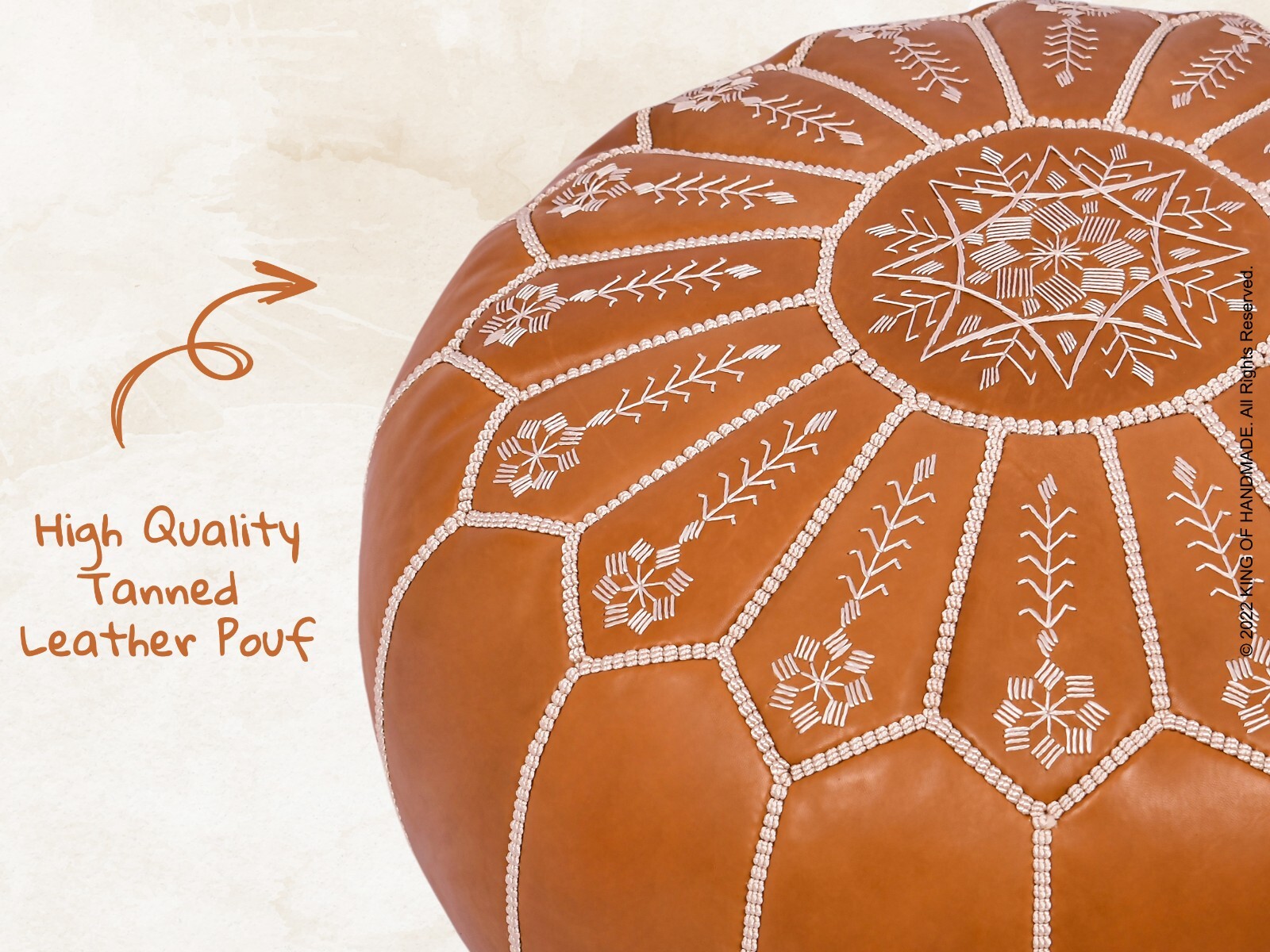 STUFFED Ottoman Footstool, Home decor pouf, Moroccan Genuine Leather ...