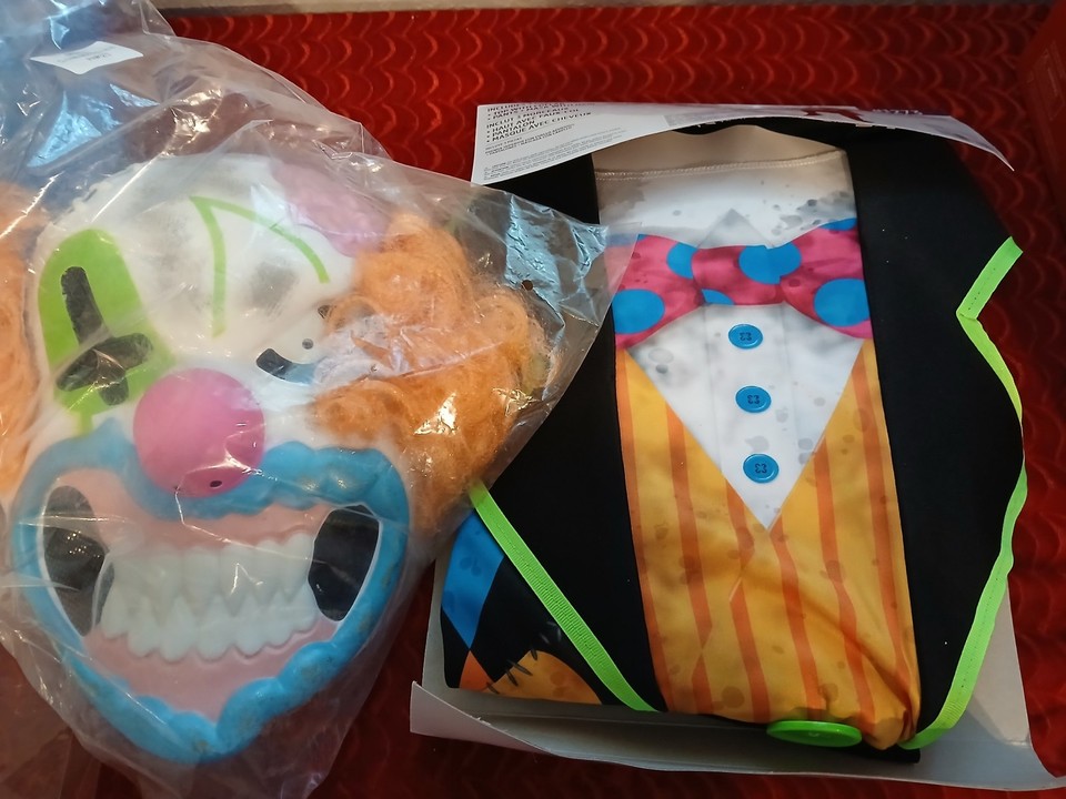 DELUXE CREEPY BRUISER the CLOWN HALLOWEEN COSTUME - CHILDS XL 14-16 ...
