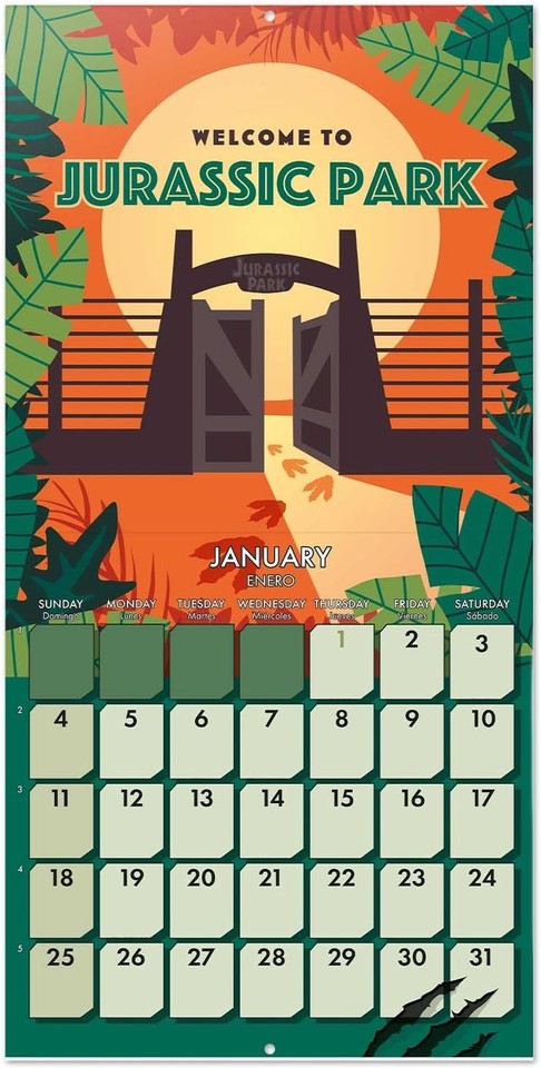 Jurassic Park Wall Calendar 2026 12" x FSC® Plastic 2026 | eBay