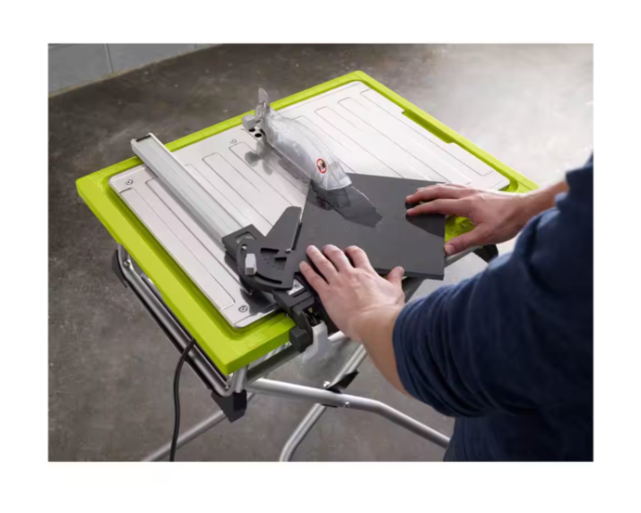 Ryobi Tile Saw Wet 7 in Blade with Stand Diamond Bevel Cut Rip Miter ...