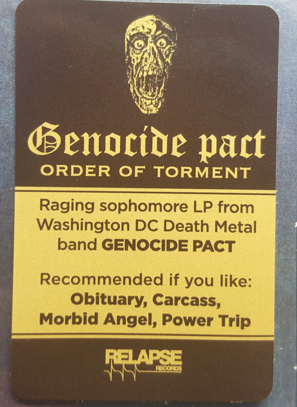 Genocide Pact ‎- Order Of Torment LP - NEW Vinyl Album - Death Metal ...