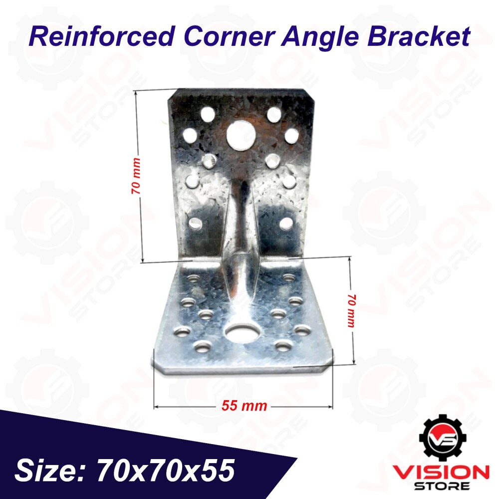 Heavy Duty 2.5mm Thick Zinc Plated Reinforced Corner Angle Bracket ...