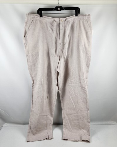 Cubavera Wide Leg Natural Drawstring Linen Blend Pants Size 2XB 32 ...
