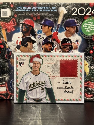 2024 Topps Holiday - Zack Gelof Santa Hat Relic /75 HRC-ZG (RC) SP | eBay