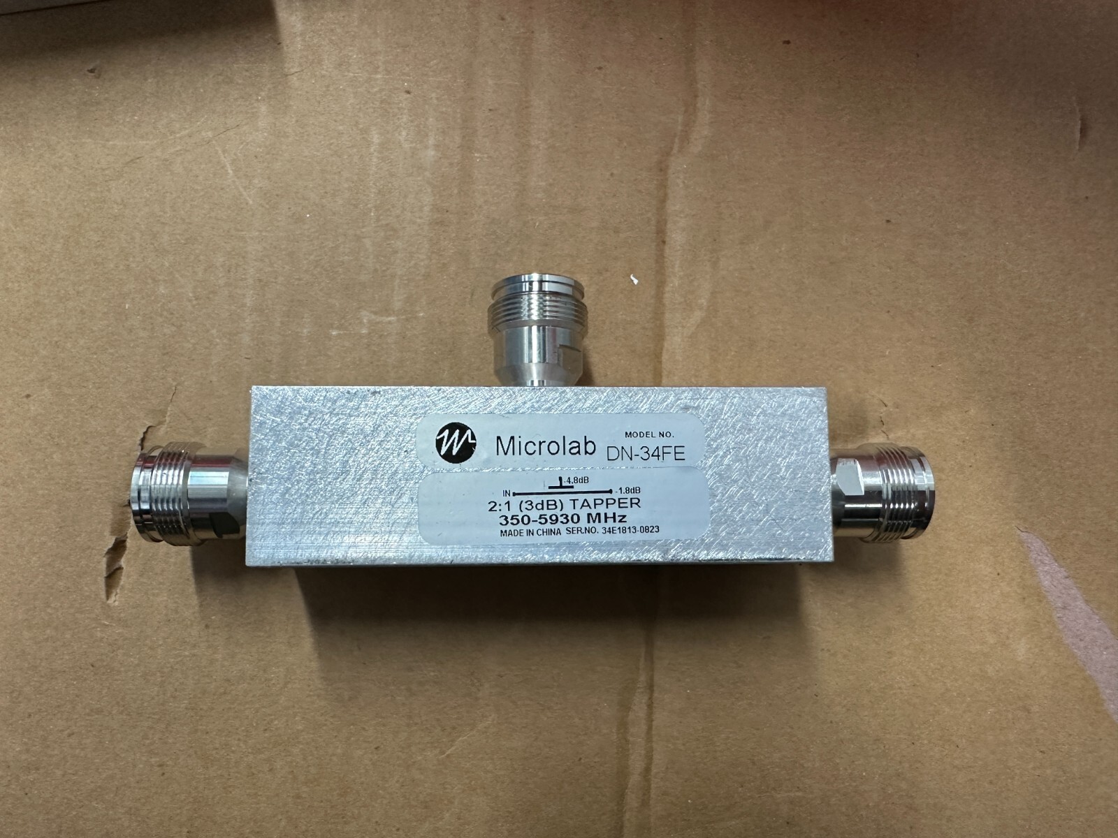 Microlab DN-34FE 3dB Tapper 350-5930 MHz | 4.3-10 Connector Low PIM | eBay