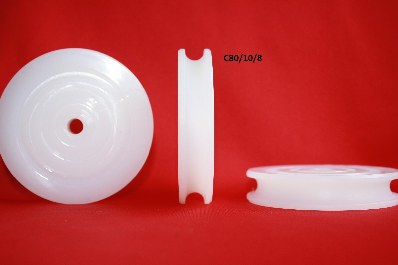 80mm Round U Groove Nylon Pulley Wheel Roller , Various Groove Size ...