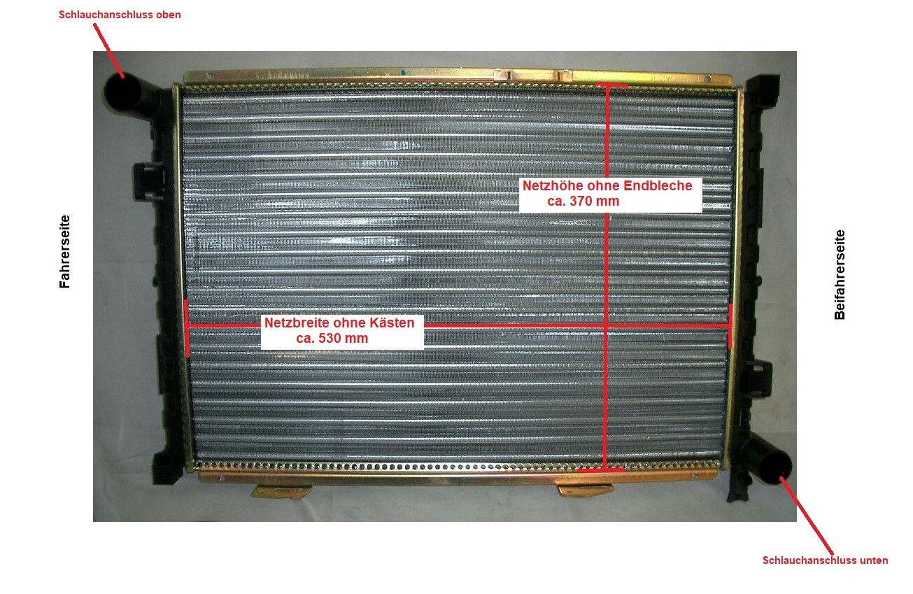 KÜHLER, Wasserkühler, Mercedes W201, 190 er, 2015001903, Schalter ohne ...