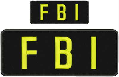 FBI embroidery patch 4x10 and 2x5 yellow hook | eBay