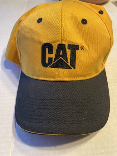CAT Construction Company Yellow Gray Embroidered Logo Baseball Cap Hat ...