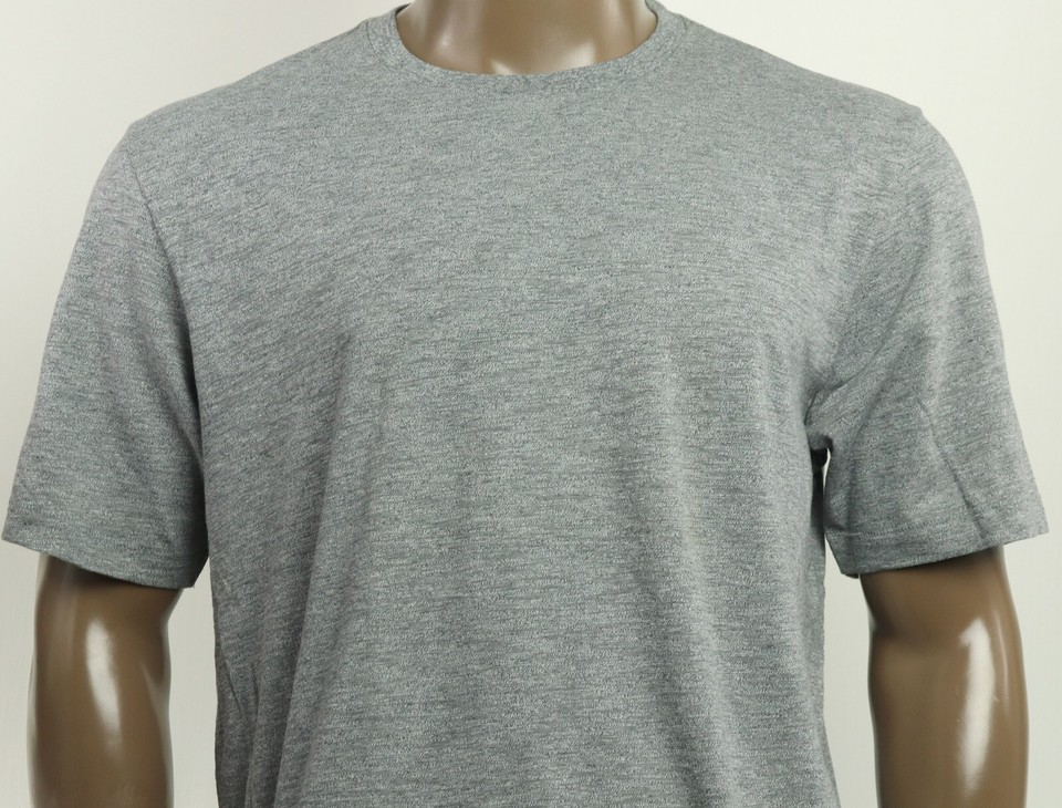 New Mens Club Room Crew Neck Short Sleeve Silver Heather Solid T Shirt ...