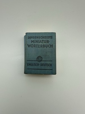 Langenscheidts Miniature Worterbuch English - Deutsch German Dictionary ...