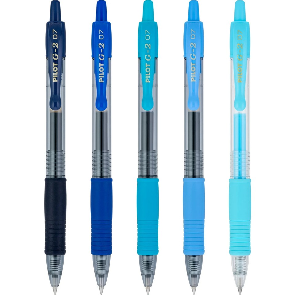 Pilot G2 Blue Premium Gel Pens, Fine Point, Assorted Ink, 5 Count | eBay