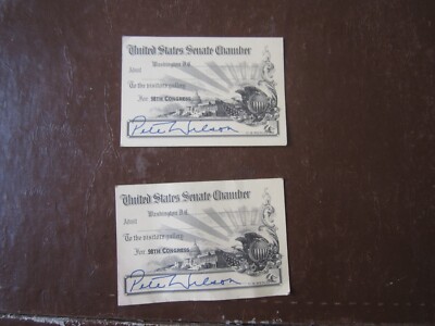 US Senate Chamber Gallery Pass 98th Congress 1983-84 Pete Wlison | eBay