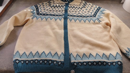 VIKING KNIT NORWAY 100% Wool Scandinavian Style Sweater Cardigan Women ...