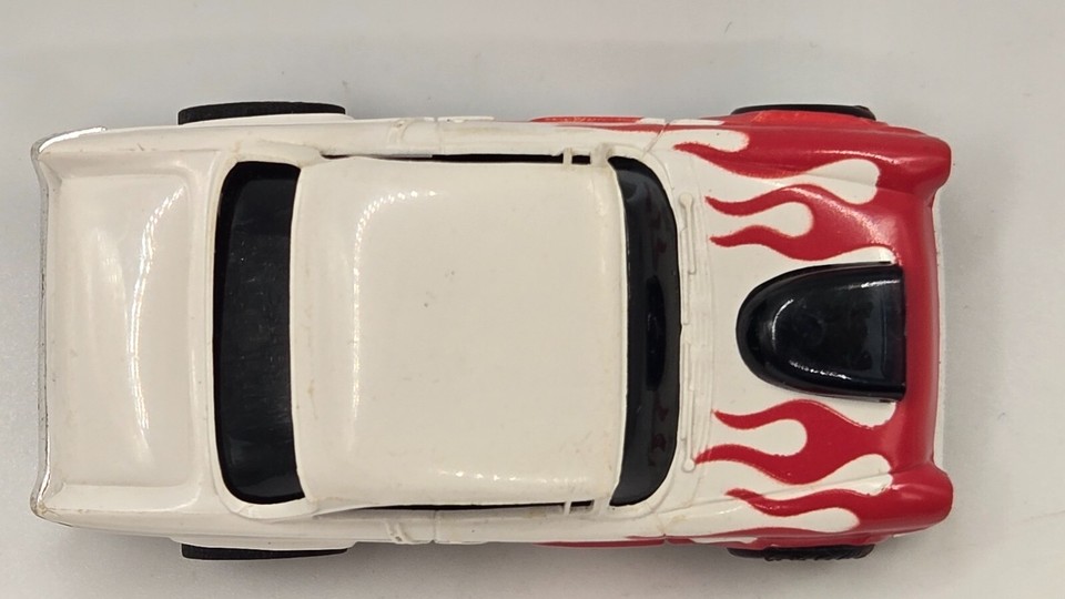 Aurora Afx Magnasonic '55 Chevy Bel Air White Red Flames HO Slot Car | eBay