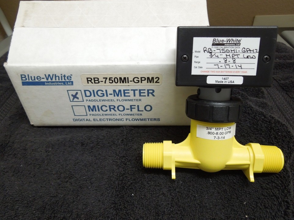 Blue White F-1000-RT Digital Electronic PaddleWheel FlowMeter | eBay