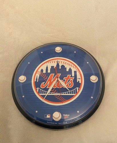 2004 MLB New York Mets Baseball Plastic Wall Clock 13” Diameter By ...