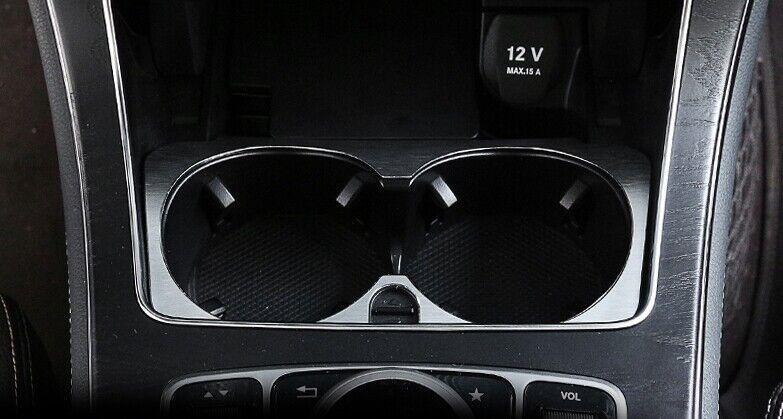 Aluminum Water Cup Holder Cover For Mercedes Benz C E GLC Class W205 ...