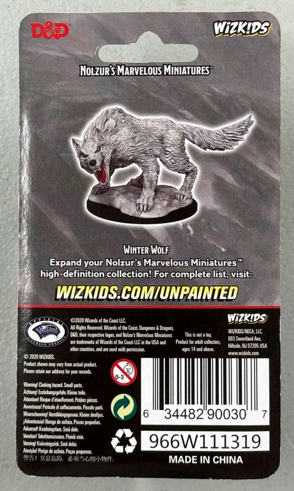 D&D Winter Wolf Nolzur's Marvelous Miniatures Unpainted 90030 | eBay