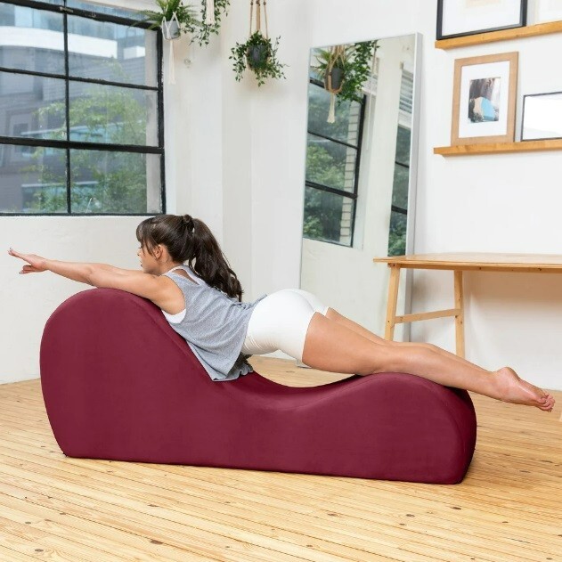 Red Chair Yoga Chaise Sofa Velvet Couch Couples Gift Day Bed Sex Kama ...
