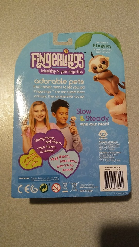Fingerlings Baby Sloth ( Toys R Us ) - Authentic Fingerling by WowWee ...