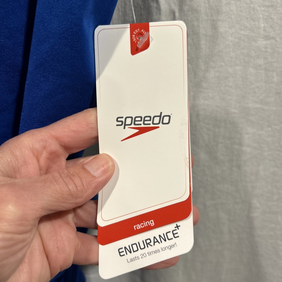 NWT Speedo Performance+ Sapphire Blue Racerback Racing 1pc Swimsuit, Sz ...