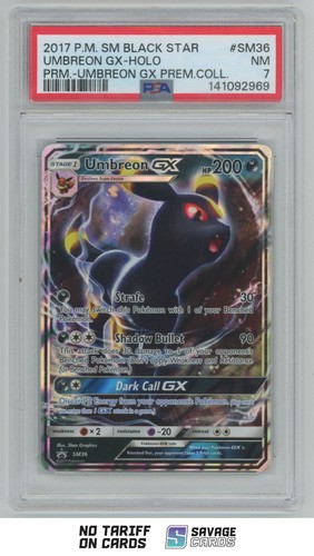 2017 Pokemon Sun & Moon, Black Star Promos Umbreon-GX PSA 7 #SM36 Stage ...