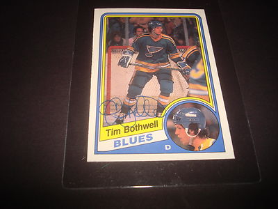 1984 O-PEE-CHEE # 182 TIM BOTHWELL BLUES RANGERS SIGNED AUTOGRAPH ...