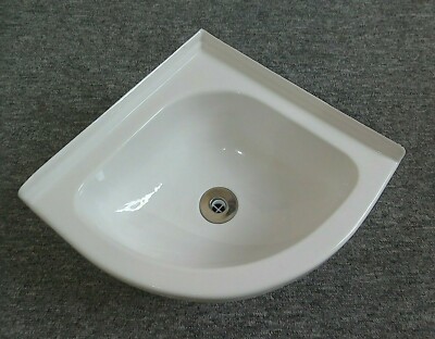 Caravan Motorhome Boat Bathroom White Plastic Corner Sink & Straight ...