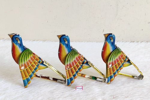 Vintage Bird Whistling Tin Toy Making Chirping Sound Multi Color Set of ...