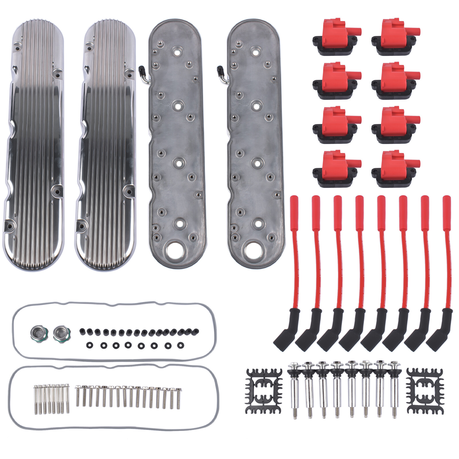 Polished Valve Covers For Chevy GM LS Engines LS1 LS2 LS3 LS6 LS7 5.3 6 ...