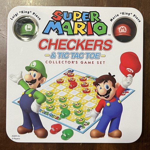 Nintendo Super Mario Bros Checkers & Tic Tac Toe Game Set In Tin ...