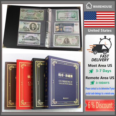 300Pc Pocket Currency Paper Money Album Banknote Storage Collection ...