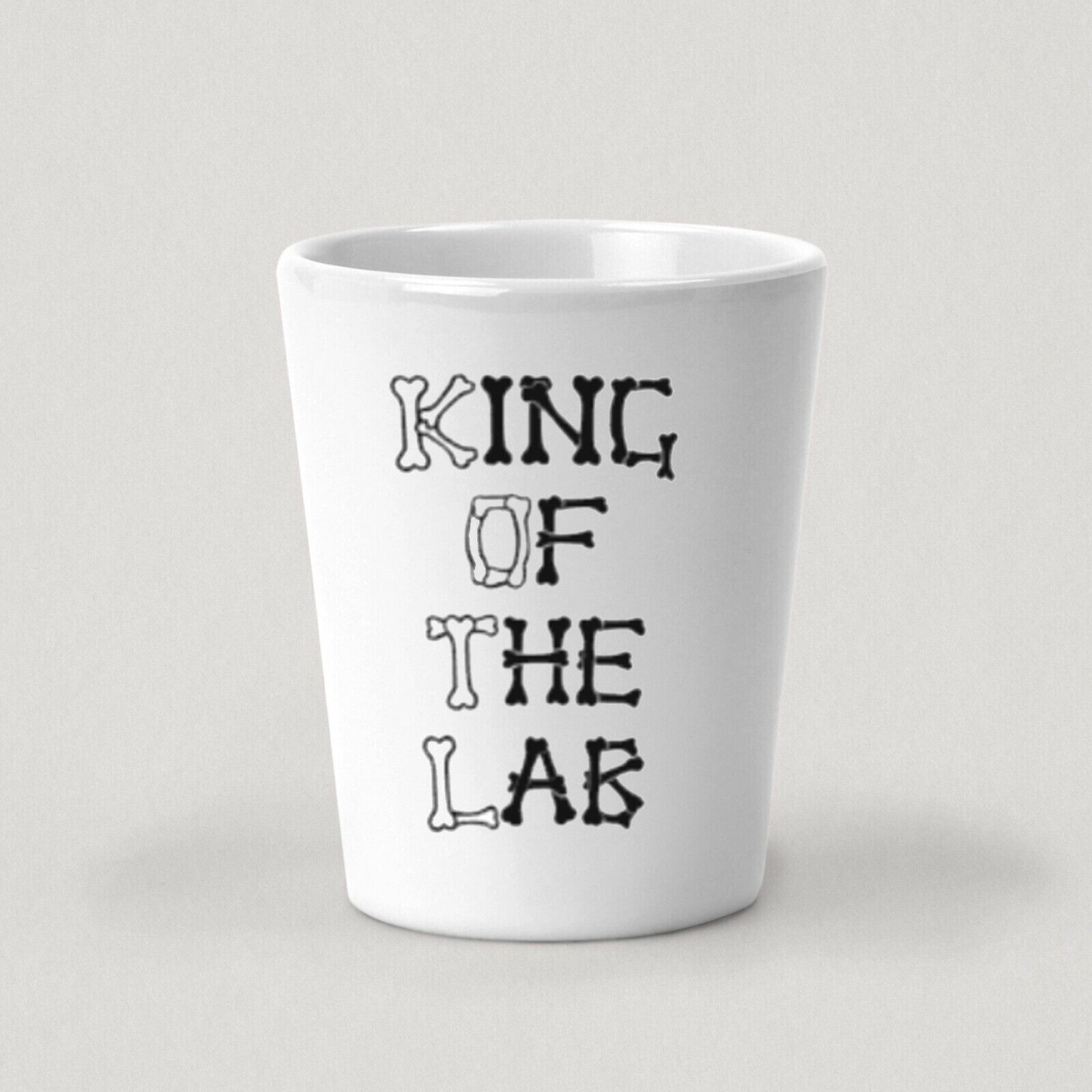 King Of The Lab Shot Glass - 1.5oz White Ceramic Shot Glass - Bones TV ...