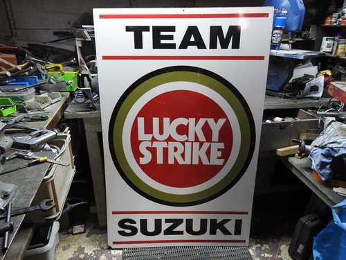 LUCKY STRIKE TEAM SUZUKI RGV, ADVERTISING SIGN, WORKSHOP, MAN CAVE ...