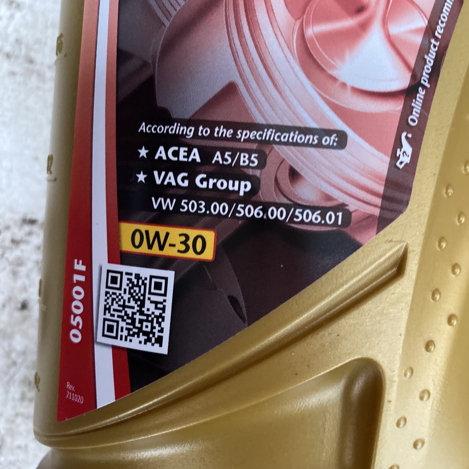 1Ltr Engine Oil 0w-30 Premium Synthetic LongLife II VW 503.00 /506.00 ...