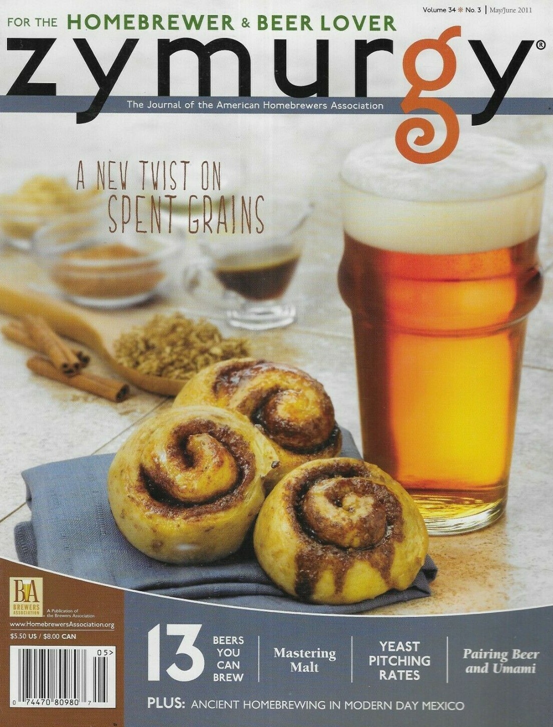 Zymurgy Beer Magazine Spent Grains Mastering Malt Yeast Pitching Rates ...