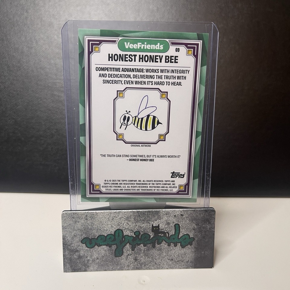 Vee Friends Topps Chrome Honest Honey Bee Green Refractor 74/99 | eBay