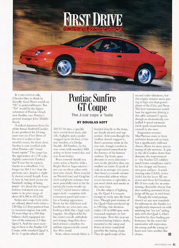 1994 Pontiac Sunfire 35K Mile Time Capsule: 1993 Pontiac Sunbird SE
