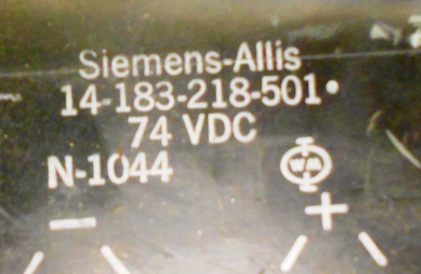 SIEMENS P/N 8461332, 74 VDC CONTACTOR, 14-183-213-501, 14499-366-001 ...