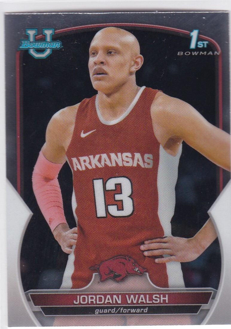 2022-23 Bowman Chrome University #81 Jordan Walsh Arkansas 1st Bowman ...