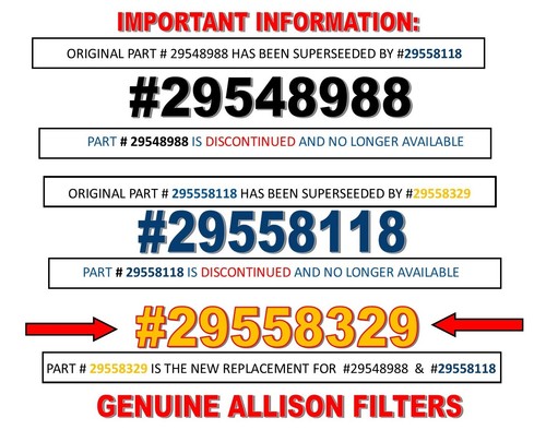 Allison High Capacity (6") Genuine Allison Filter Kit (2 Filters ...